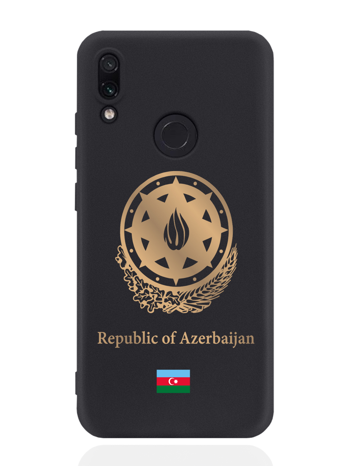 Чехол SignumCase для Xiaomi Redmi Note 7 Золотой Герб Азербайджана черный