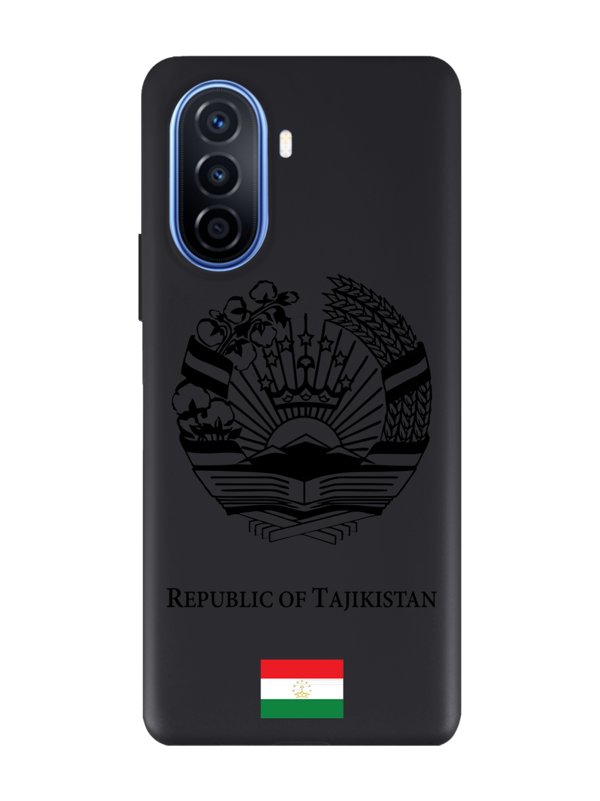 Чехол SignumCase для Huawei Nova Y70/Y70 Plus Черный лаковый Герб Таджикистана черный