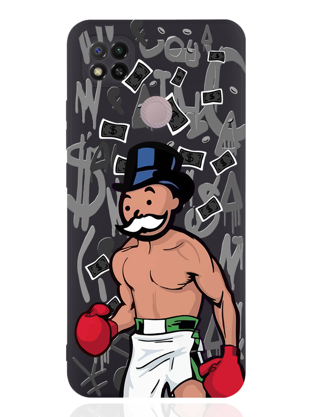 Чехол MustHaveCase для Xiaomi Redmi 9C Monopoly Boxing Монополия Боксер черный