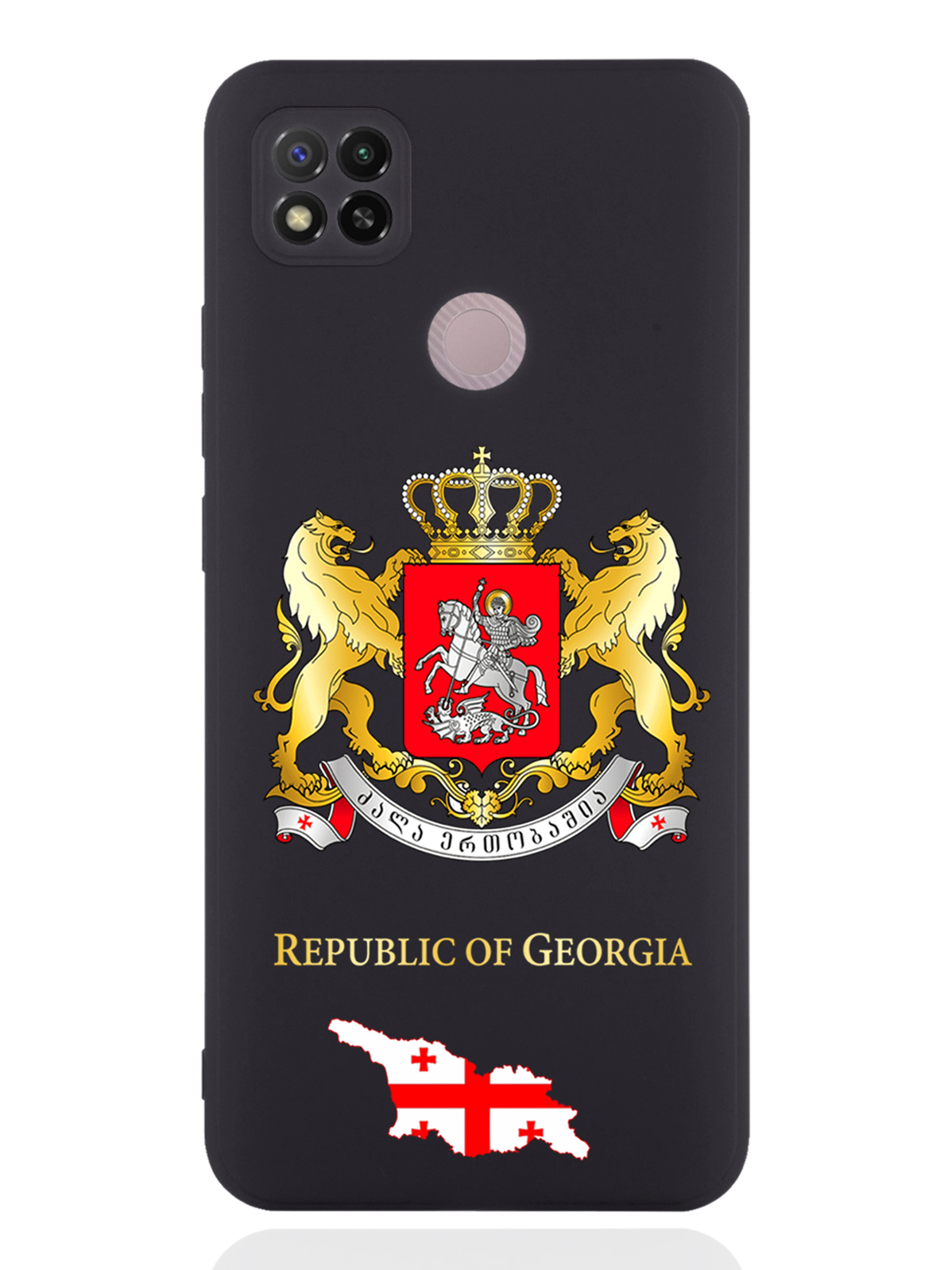 Чехол SignumCase для Xiaomi Redmi 9C Герб Грузии черный