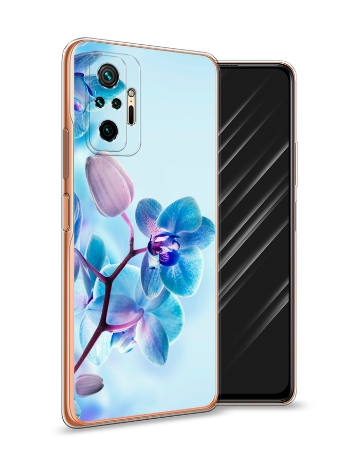 Чехол Awog  на Xiaomi Redmi Note 10 Pro "Голубая орхидея"