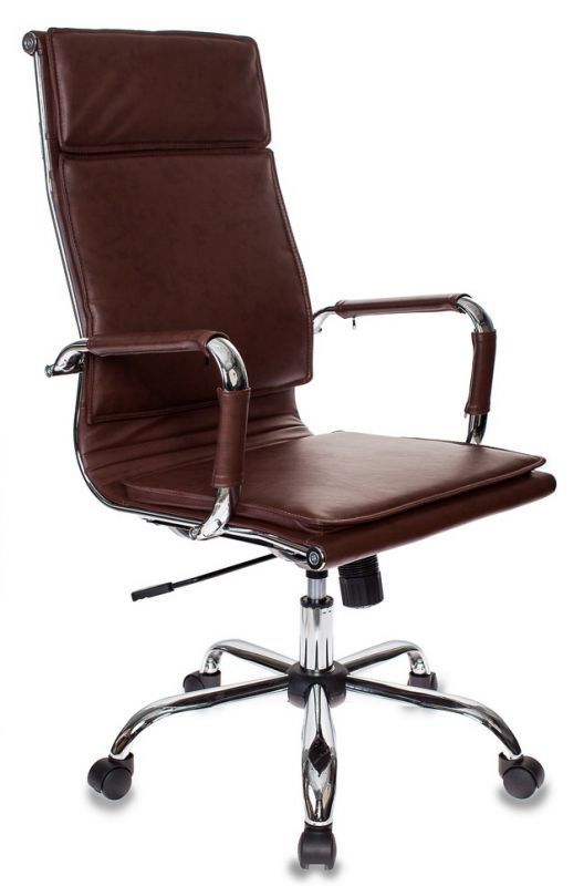 Кресло руководителя Бюрократ CH-993/BROWN, коричневый/хром