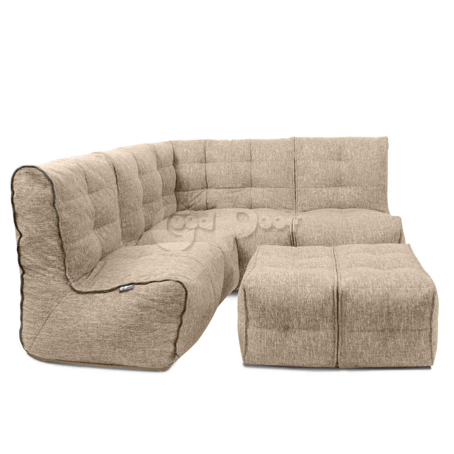 Бескаркасный модульный диван GoodPoof Мод L-II+ one size, рогожка, Beige Yarn