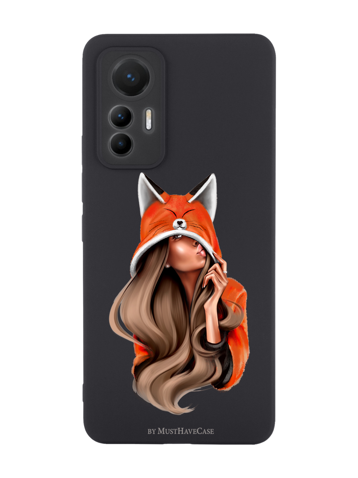 Чехол MustHaveCase для Xiaomi 12 Lite Foxy Girl/ Лисичка черный