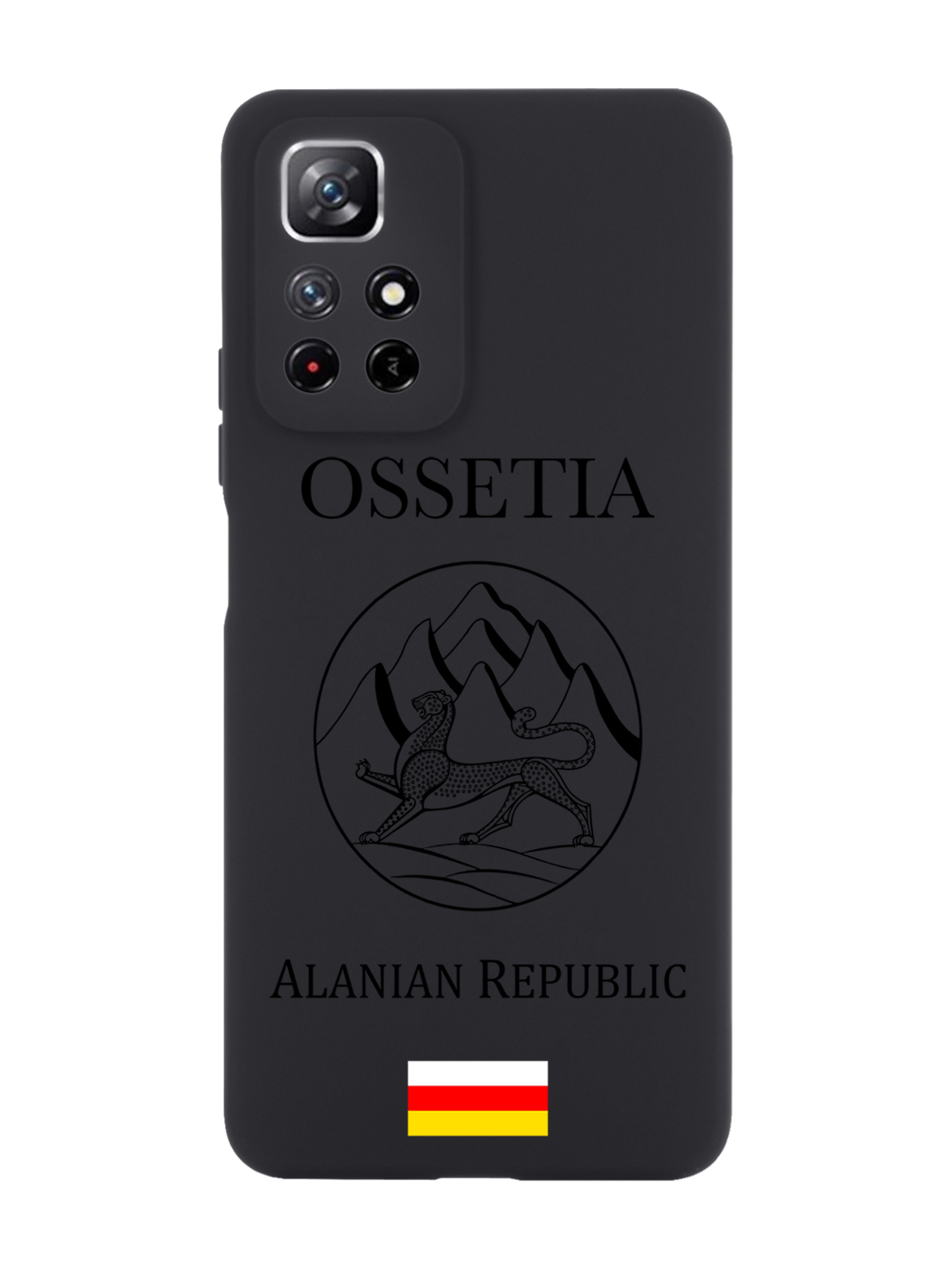 Чехол MustHaveCase для Xiaomi Redmi Note 11 Черный лаковый Герб Северной Осетии черный