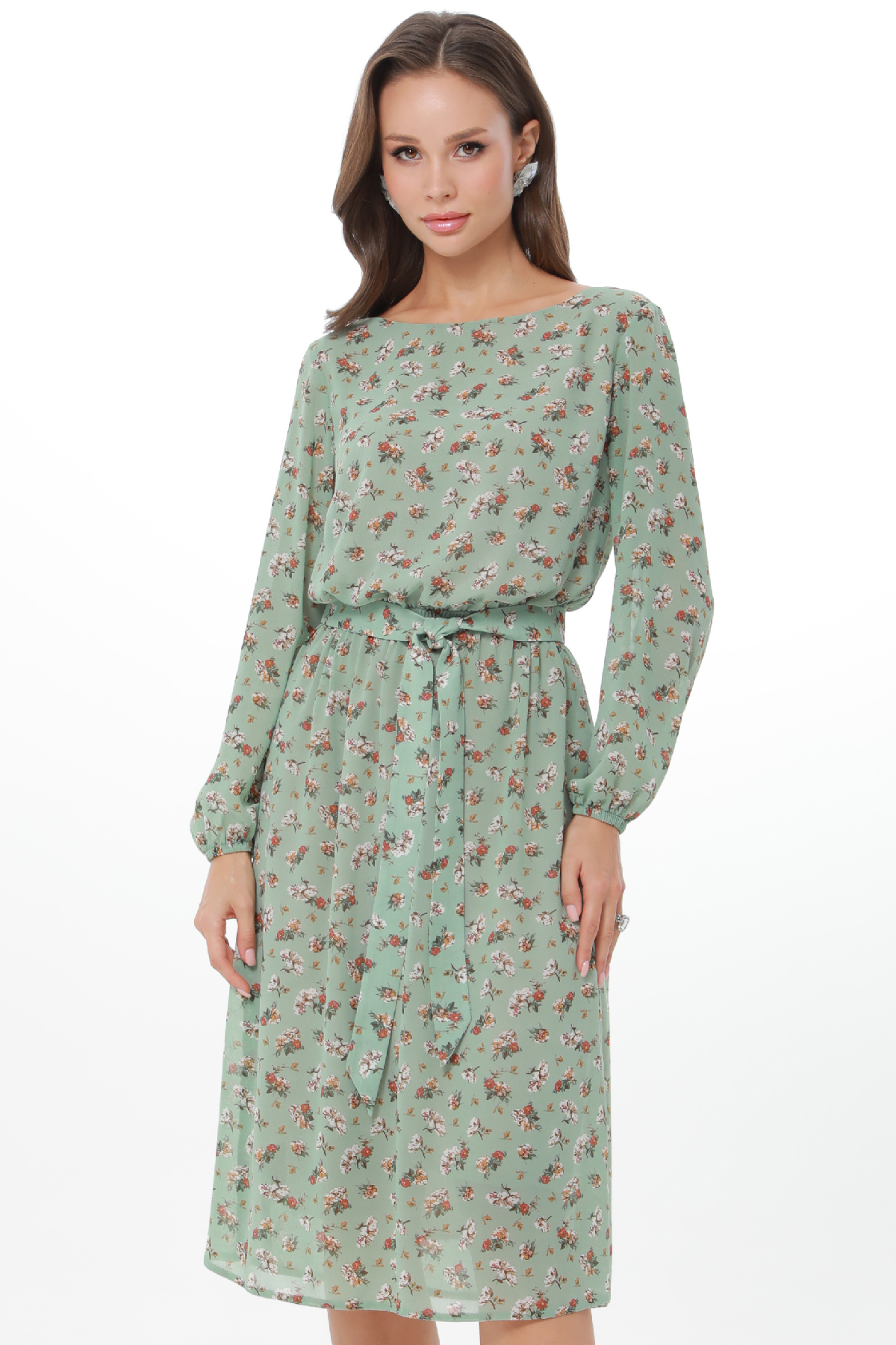 Платье женское DStrend 0385 зеленое 54 RU