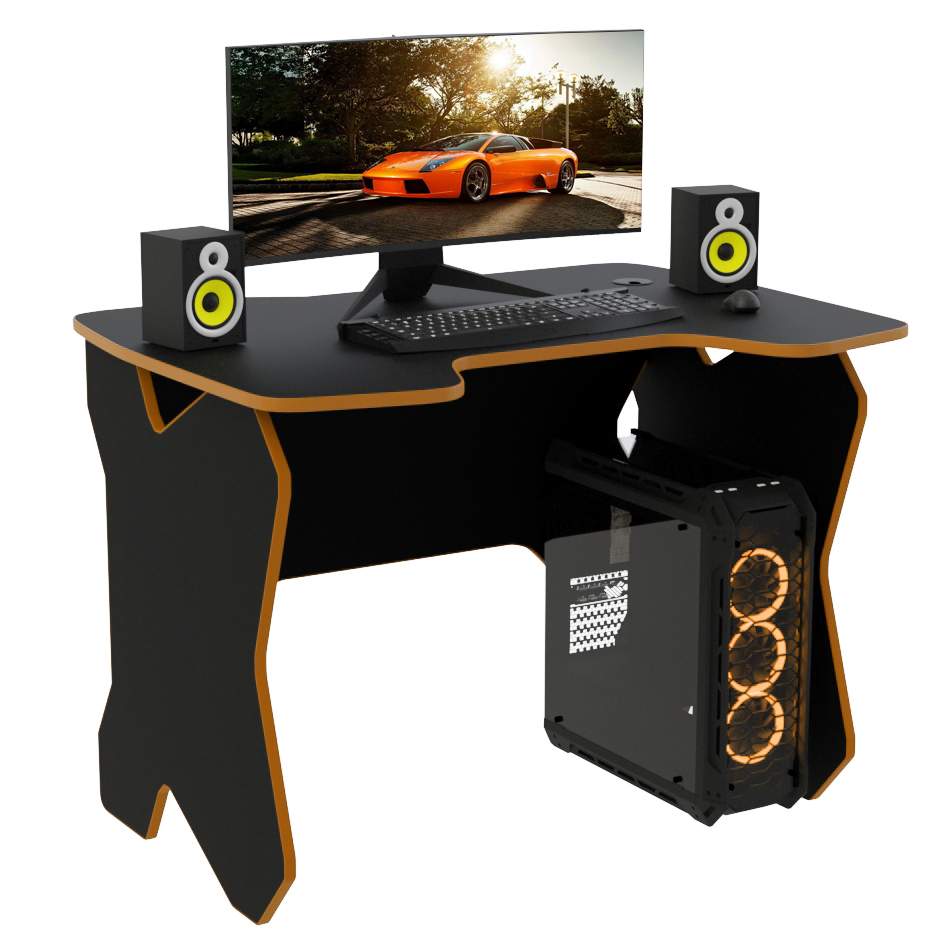 Компьютерный письменный стол PROGamer 110x72x75 черный/оранжевый