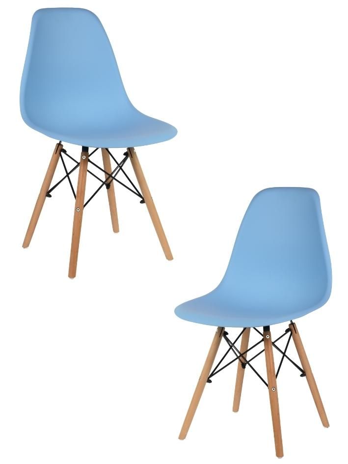 Стул для кухни СтулБержи EAMES DSW, деревянные ножки, 2 шт., голубой