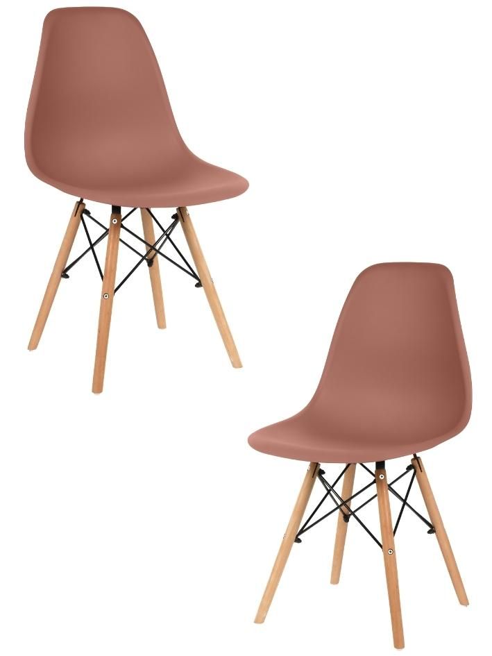 Стул для кухни СтулБержи EAMES DSW, деревянные ножки, 2 шт., шоколад