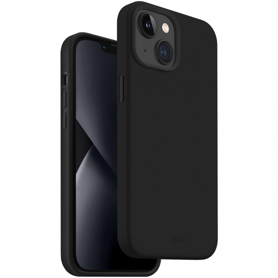 Чехол uniq lino для iphone 14 plus, черный (black) (ip6.7m(2022)-linoblk)