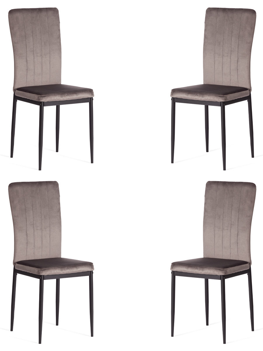 Комплект стульев для кухни TetChair VERTER 4 шт, вельвет, темно-серый