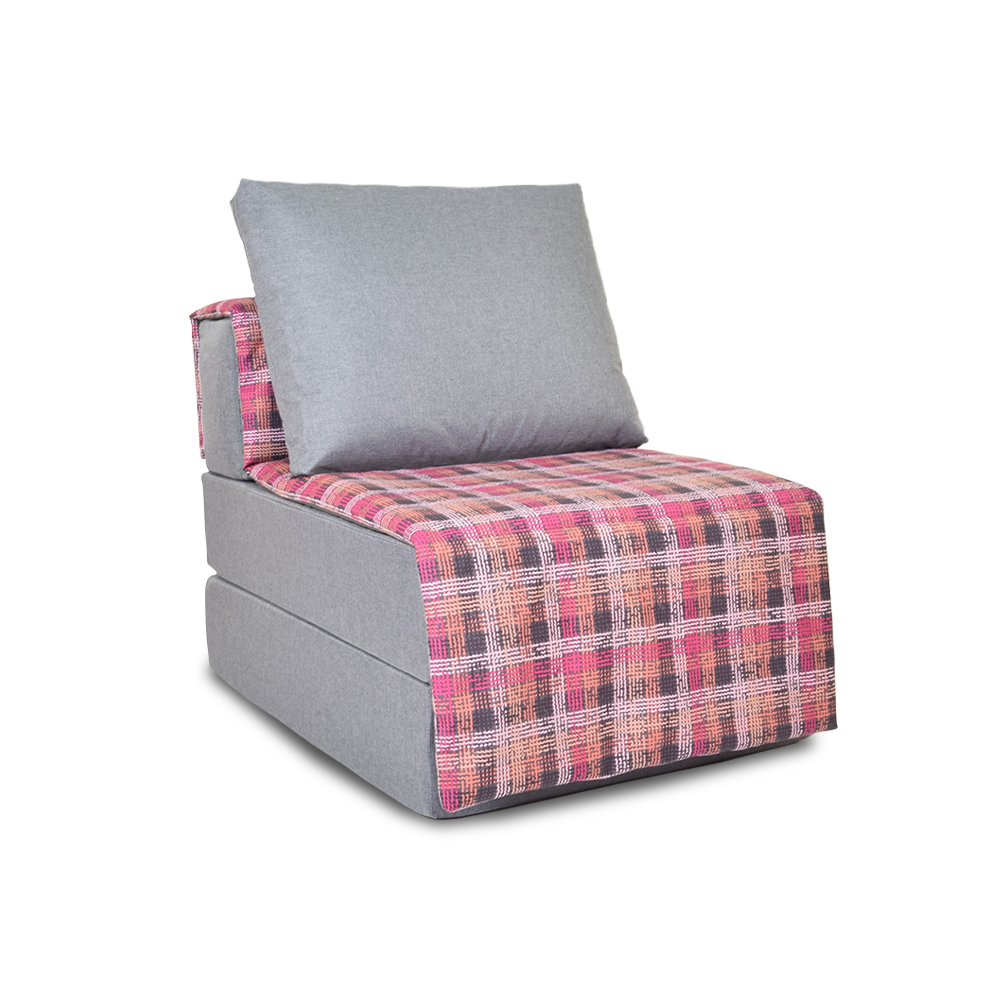 Кресло диван кровать FREEFORM ХАРВИ с накидкой рогожка серая. Серый Квадро Виолет