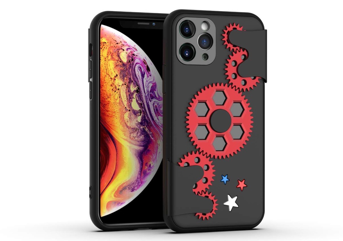 Чехол силиконовый для iPhone XR 6.1" Steampunk (стимпанк) черный с красным