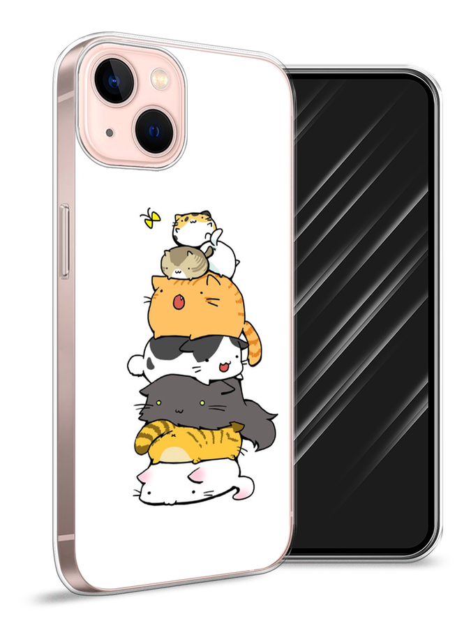 Чехол Awog на Apple iPhone 13 / Айфон 13 "Бутерброд из котиков"