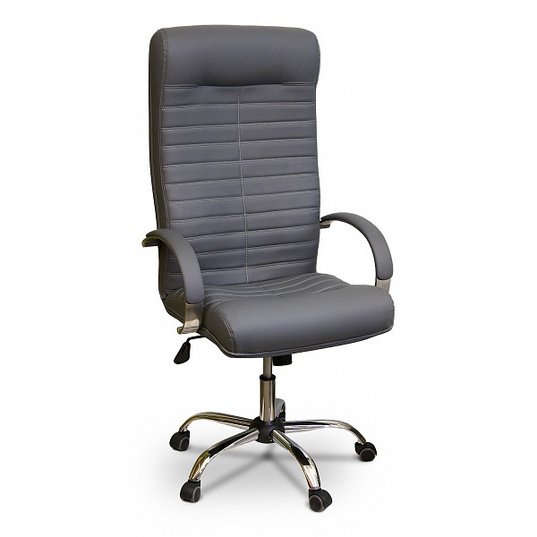 Кресло компьютерное Креслов Орион темно-серый, хром