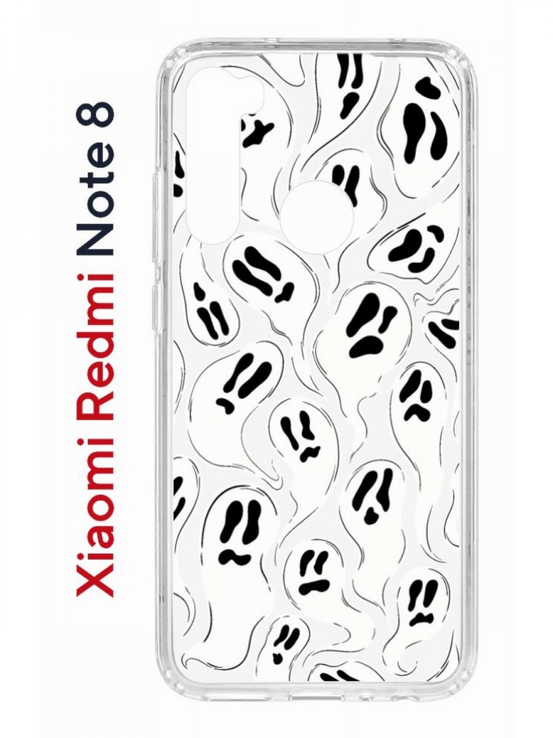 Чехол на Xiaomi Redmi Note 8 Kruche Print Призраки,противоударный бампер,с защитой камеры