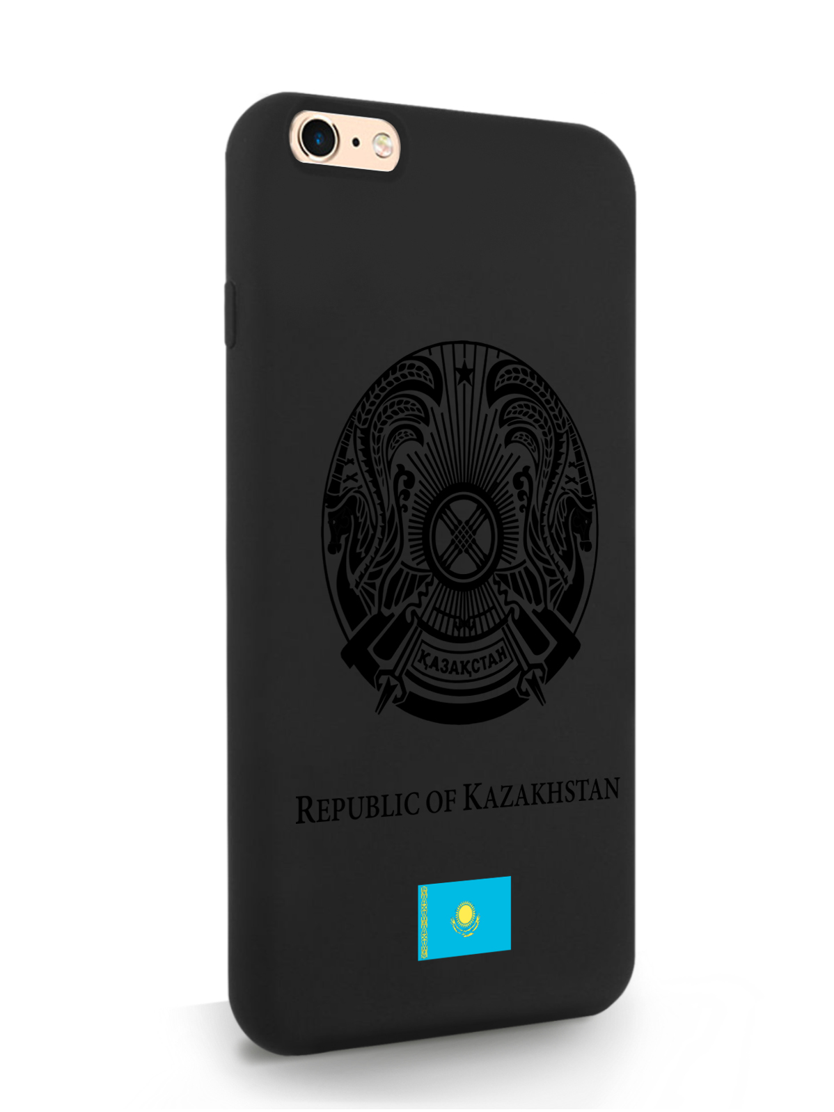 Чехол SignumCase для iPhone 6/6s Plus, черный лаковый Герб Казахстана, черный