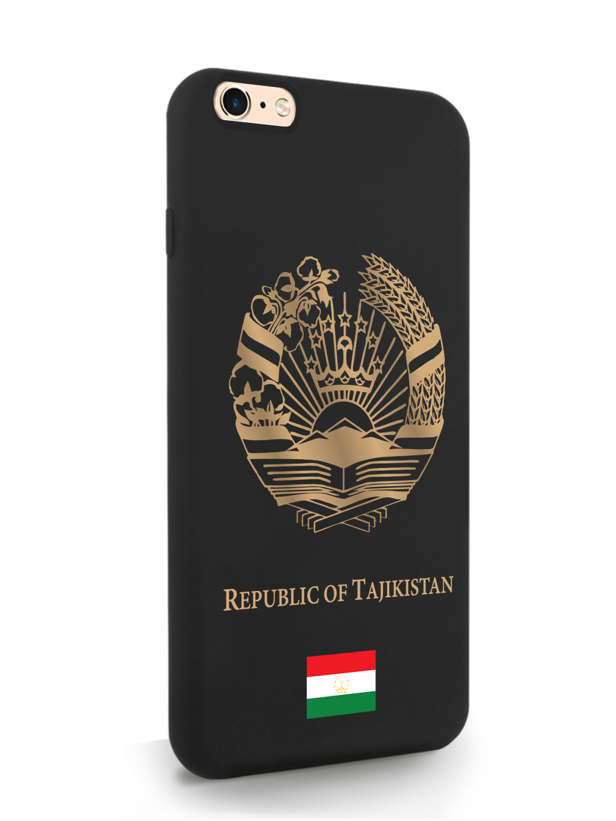 Чехол SignumCase для iPhone 6/6s Plus Золотой Герб Таджикистана, черный