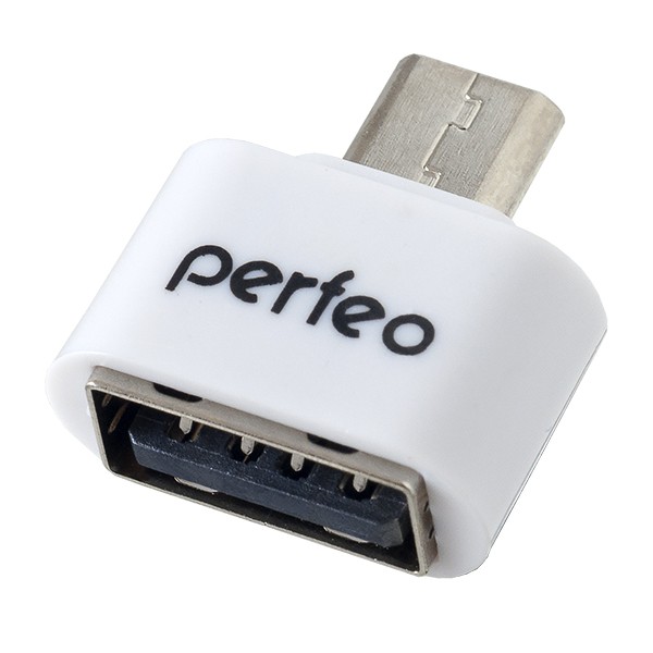 Адаптер Perfeo  USB на micro USB c OTG (PF-VI-O003 White) белый