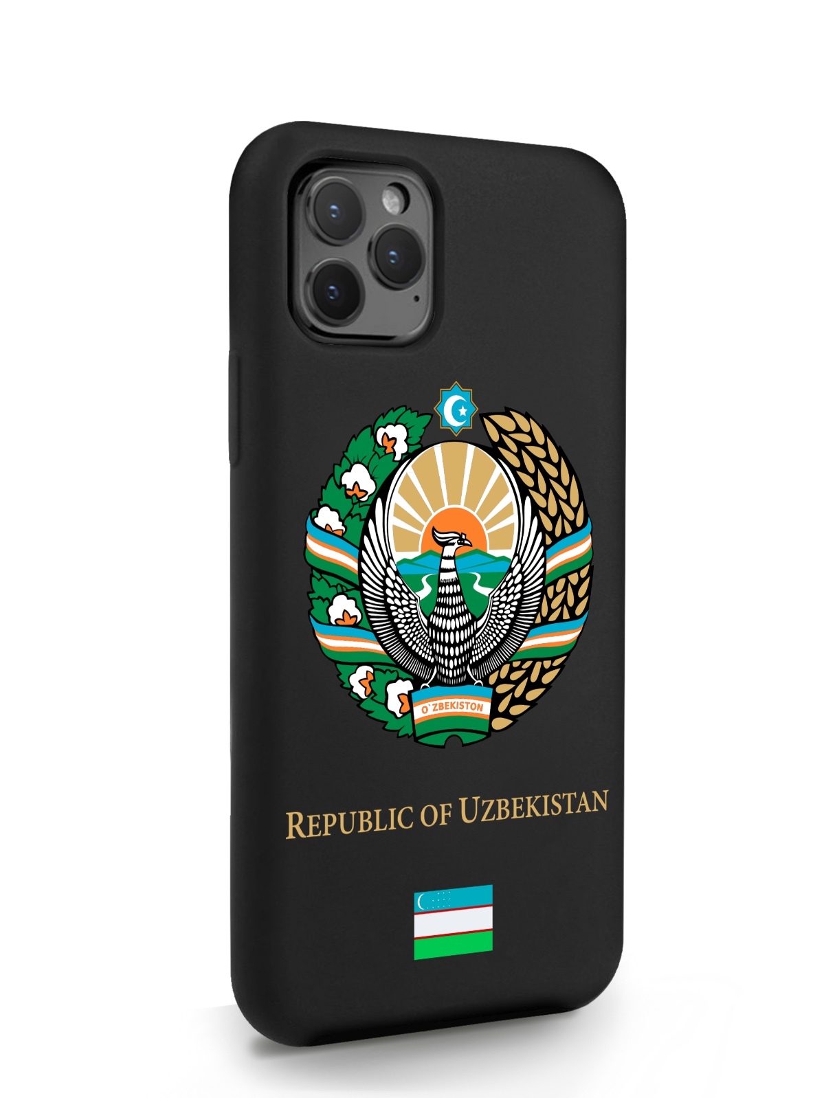 Черный SignumCase для iPhone 11 Pro Герб Узбекистана черный
