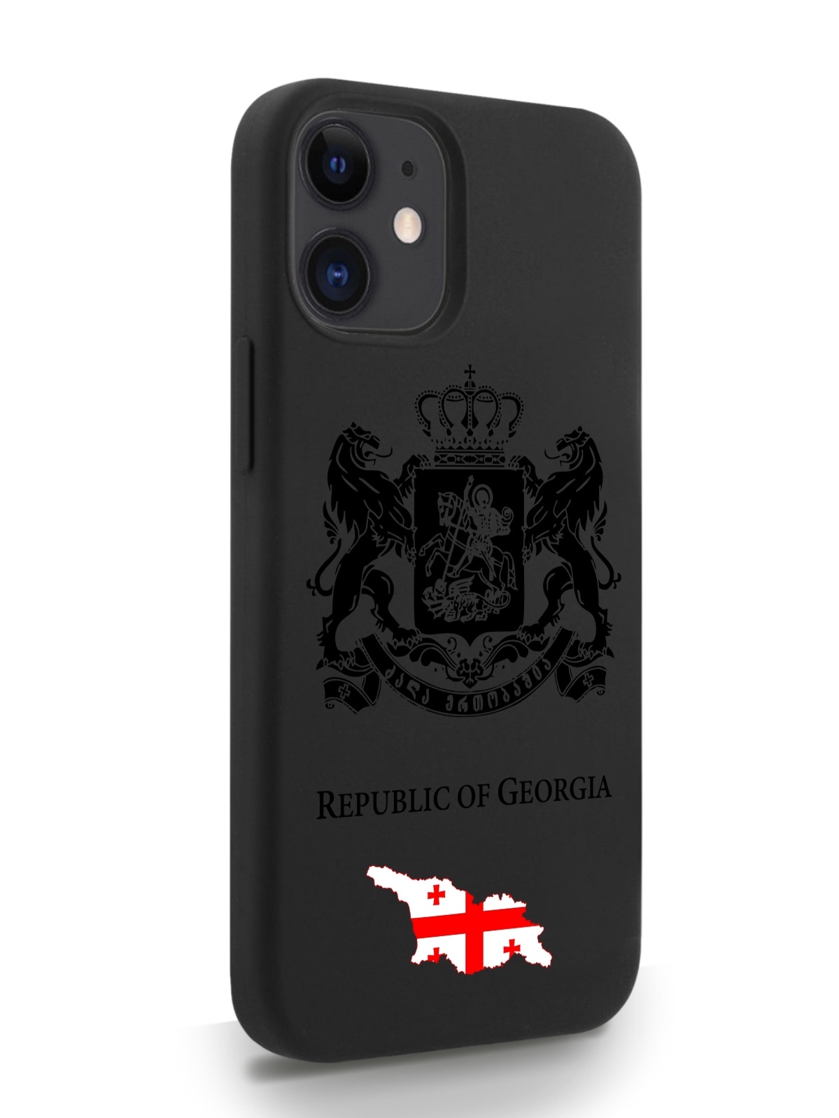 Черный SignumCase для iPhone 12 Mini Черный лаковый Герб Грузии черный