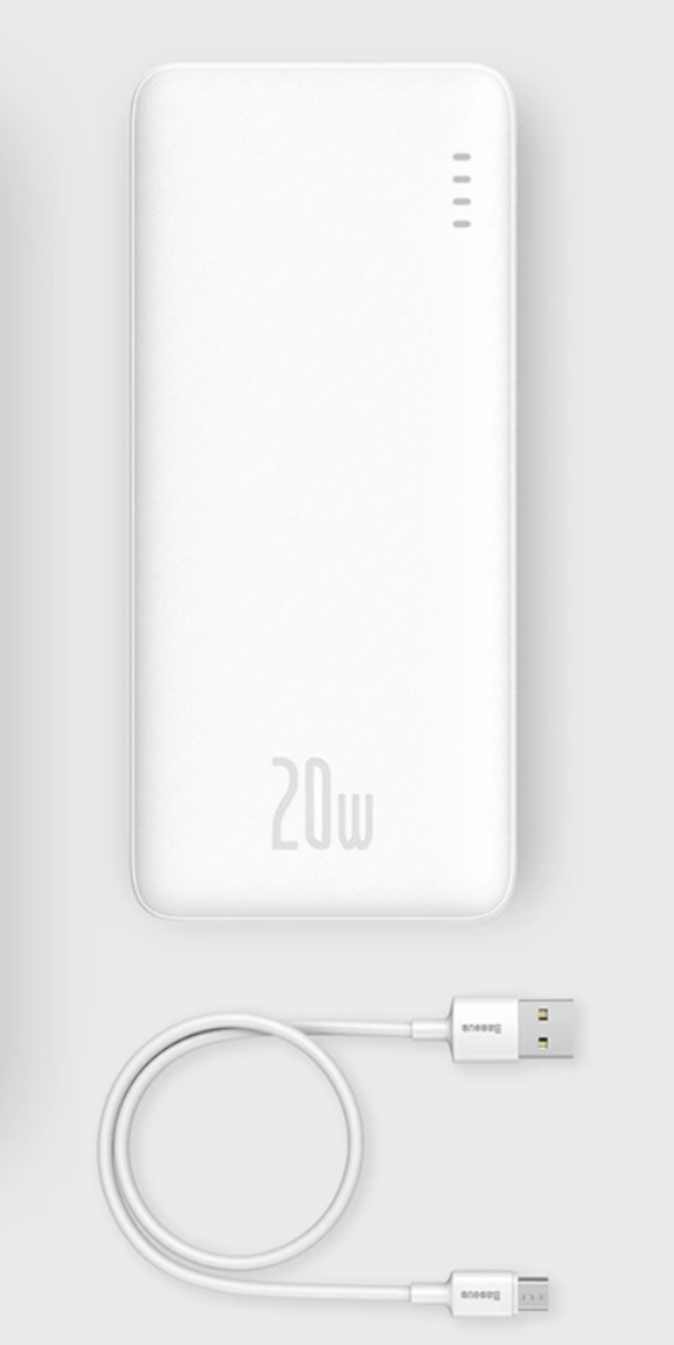 Внешний аккумулятор Baseus 20000 мА/ч для мобильных устройств, белый (139BASEUS)