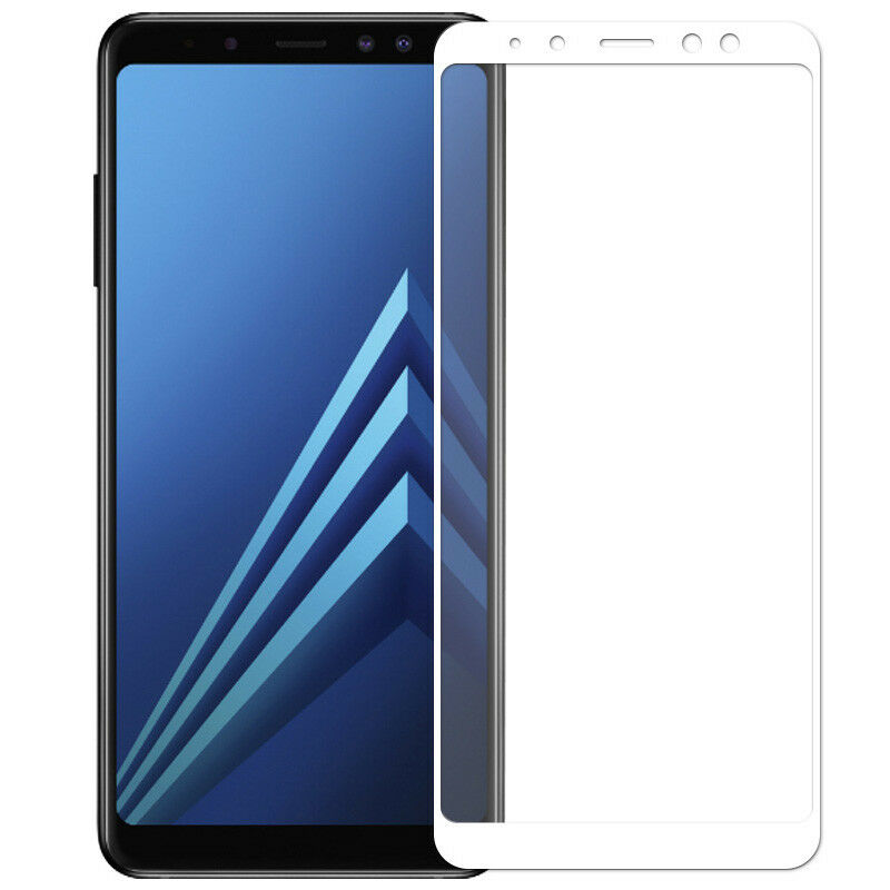 Защитное стекло 9H Full для Samsung A8(2018) белое т/у