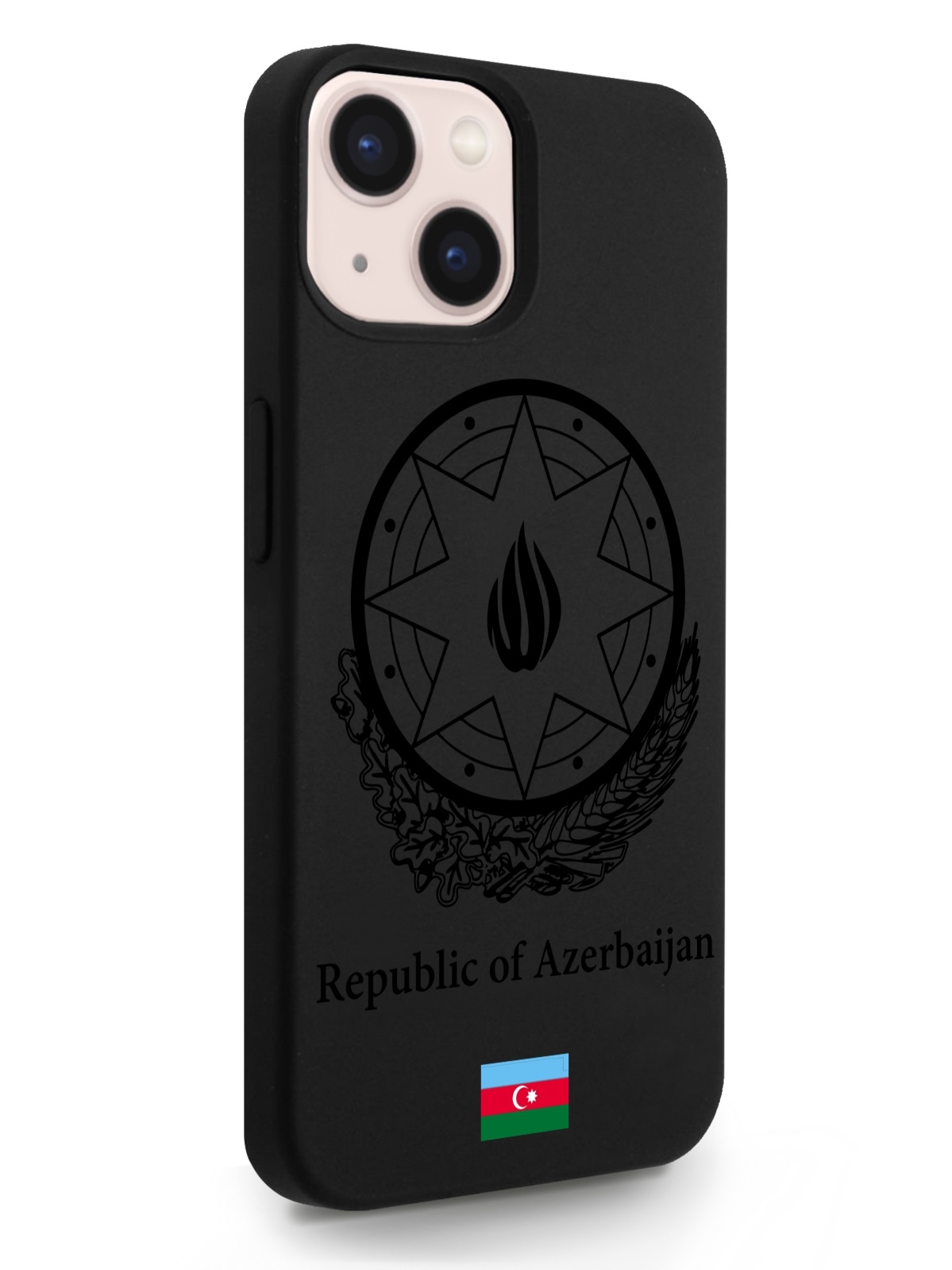 Черный SignumCase для iPhone 13 Черный лаковый Герб Азербайджана черный