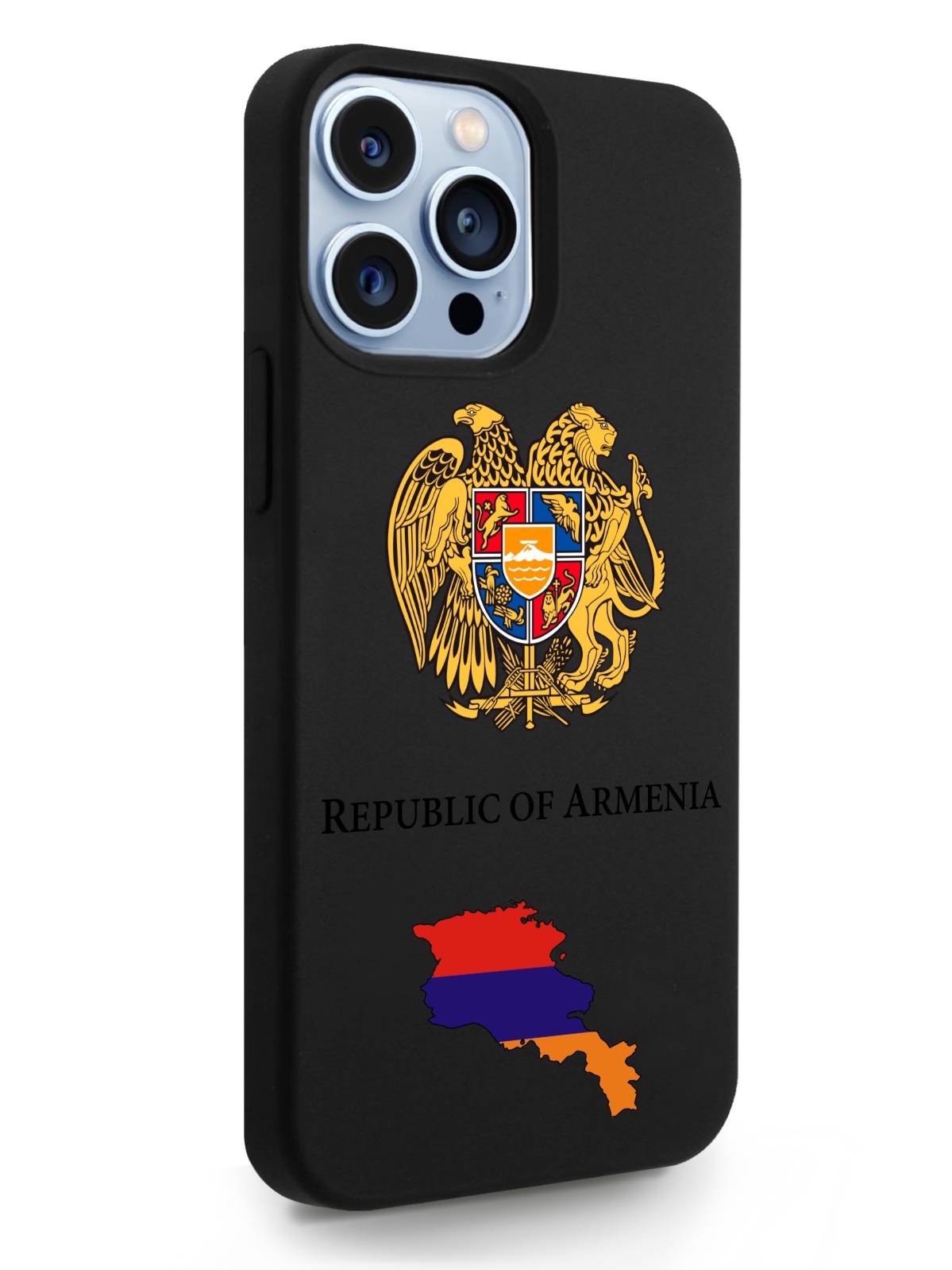 Черный SignumCase для iPhone 13 Pro Max Герб Армении черный
