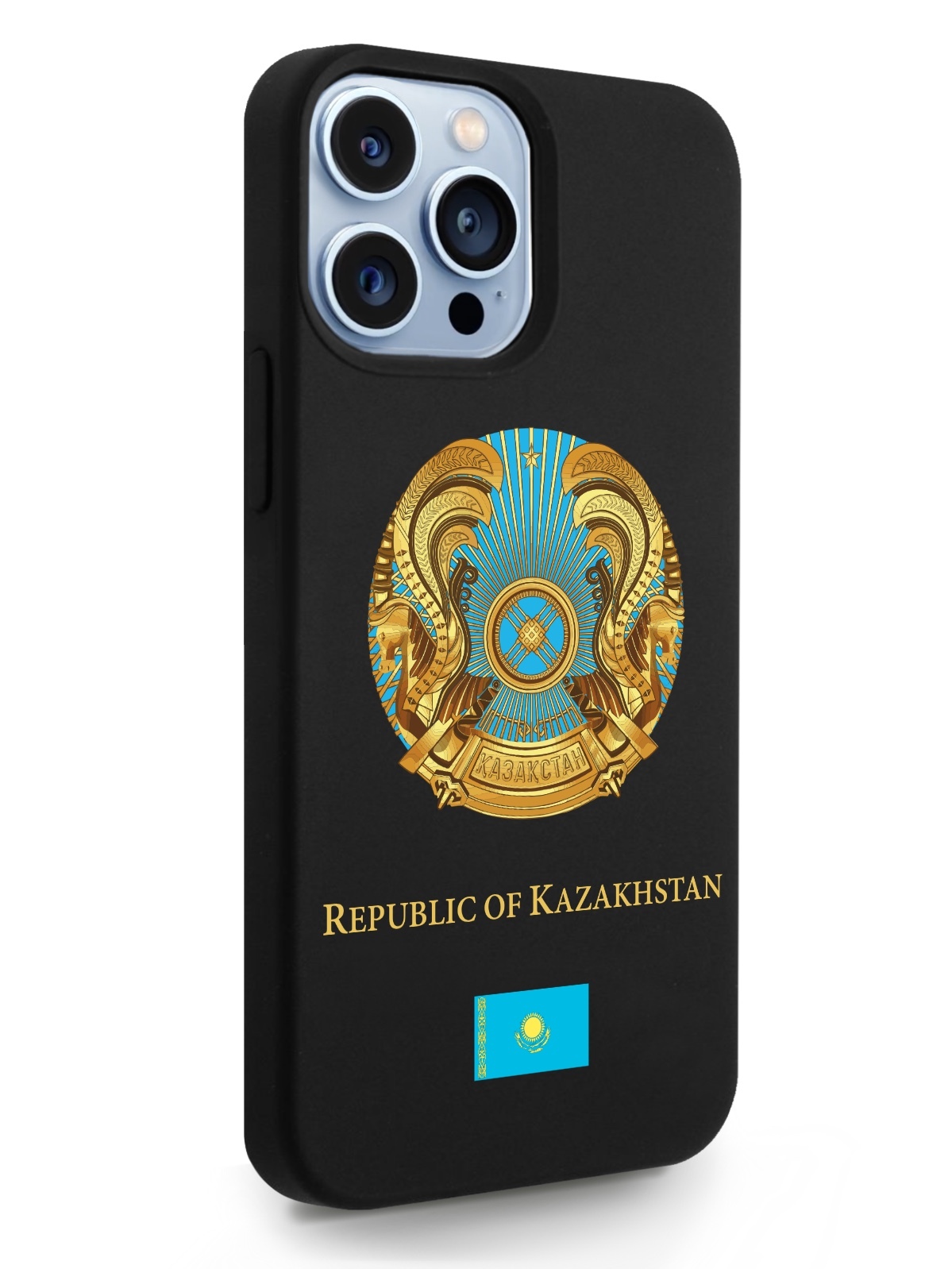 Черный SignumCase для iPhone 13 Pro Max Герб Казахстана черный