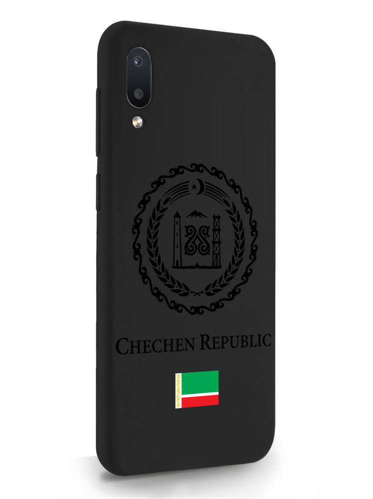 Чехол SignumCase для Samsung Galaxy A02 Черный лаковый Герб Чечни черный