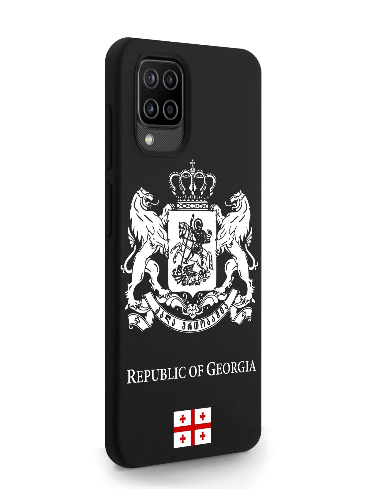 Чехол SignumCase для Samsung Galaxy A12 Белый Герб Грузии черный