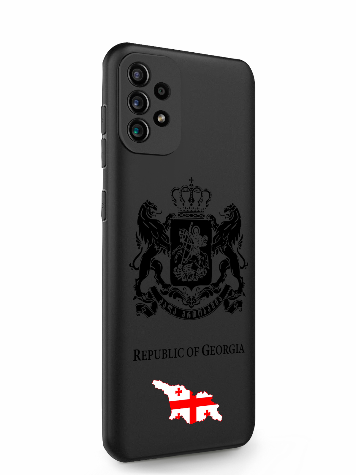 Чехол SignumCase для Samsung Galaxy A72 Черный лаковый Герб Грузии черный