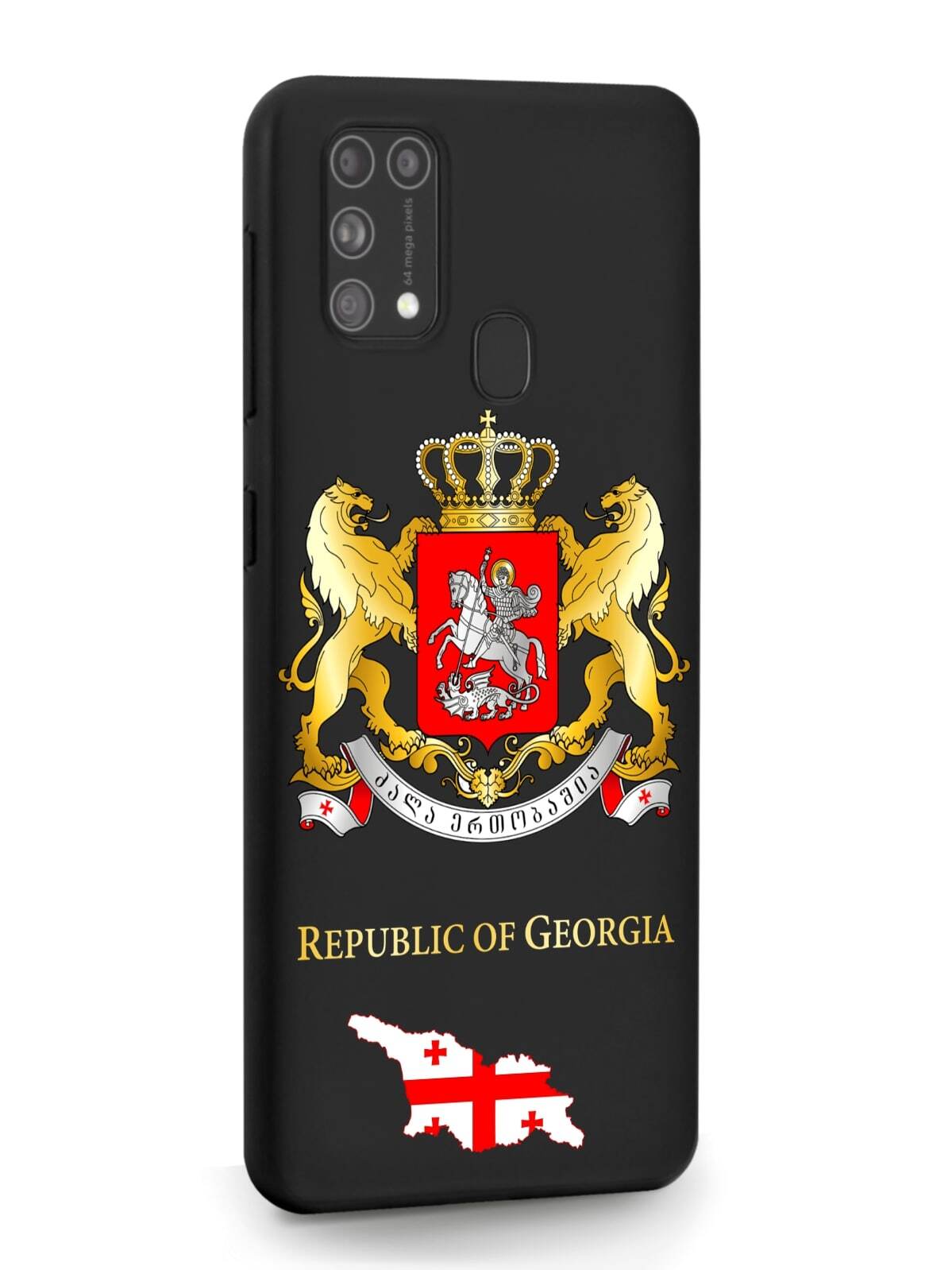 Чехол SignumCase для Samsung Galaxy M31 Герб Грузии черный