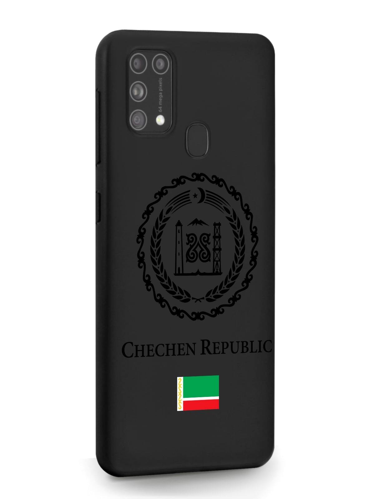 Чехол SignumCase для Samsung Galaxy M31 Черный лаковый Герб Чечни черный