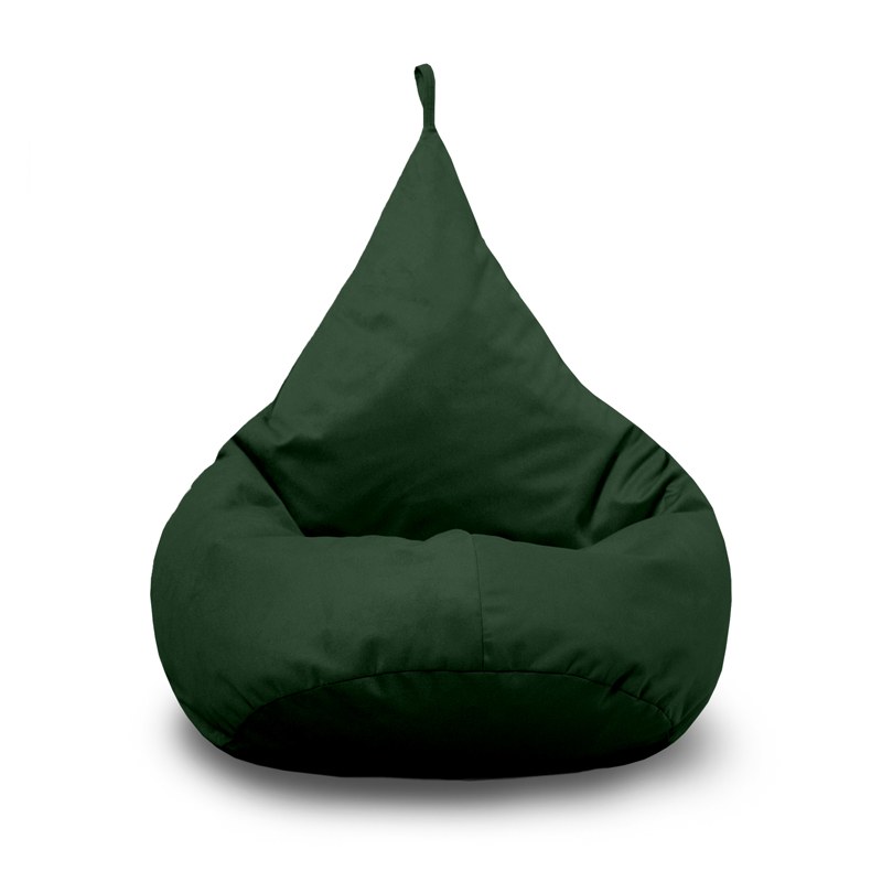 Кресло-мешок PUFON Груша XL, микровелюр, темно-зеленый
