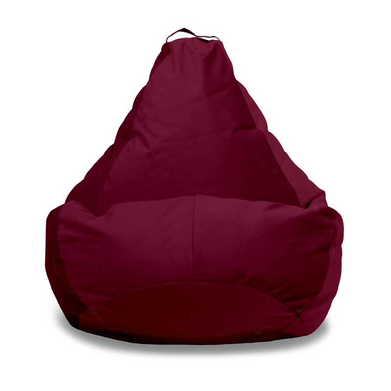 Кресло-мешок PUFON Груша XXXL, микровелюр, бордовый