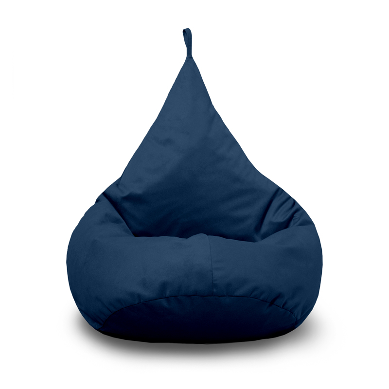 Кресло-мешок PUFON Груша XL, микровелюр, темно-синий