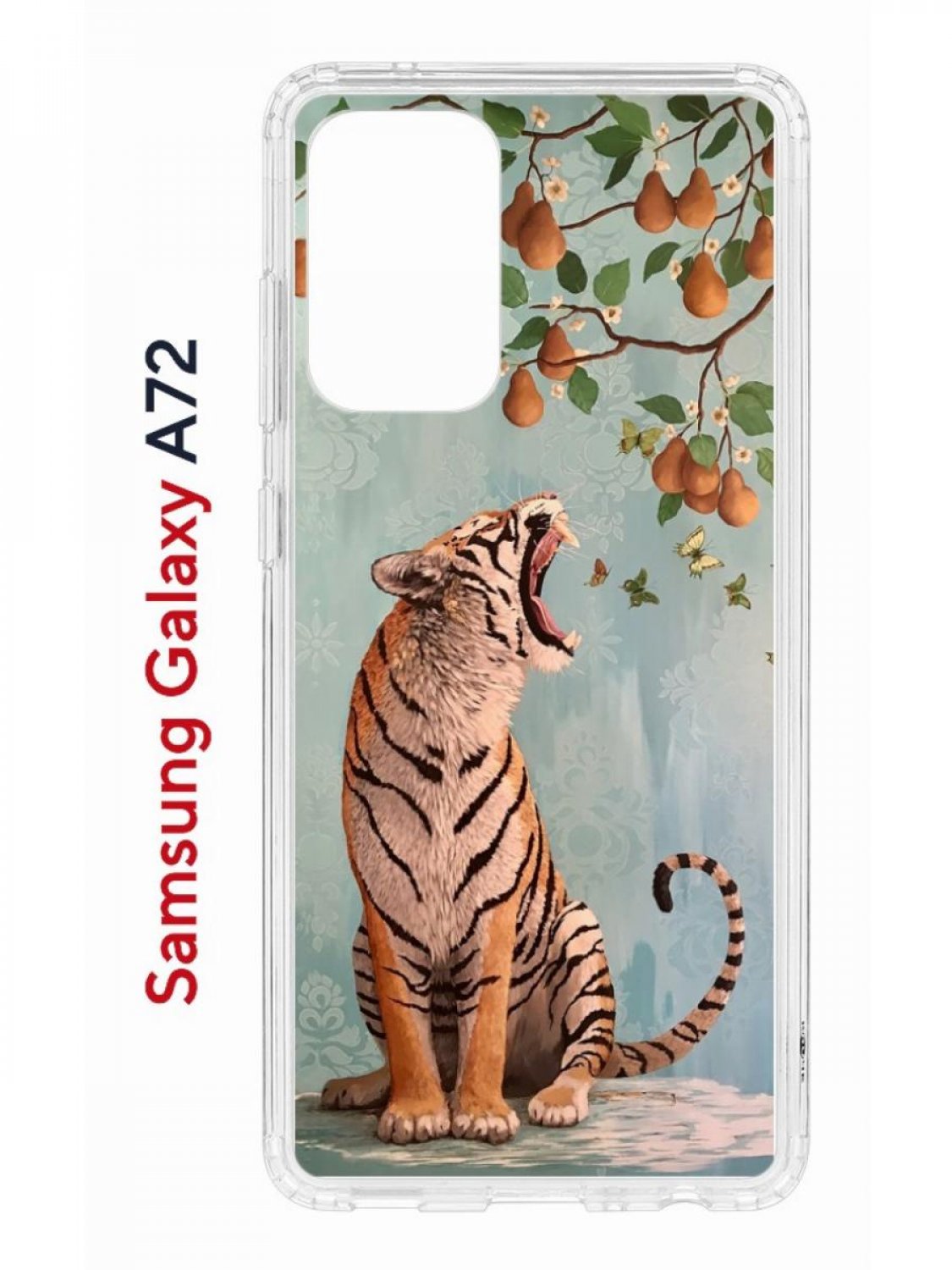 Чехол на Samsung A72 Kruche Print Тигр под деревом,противоударный бампер,с защитой камеры