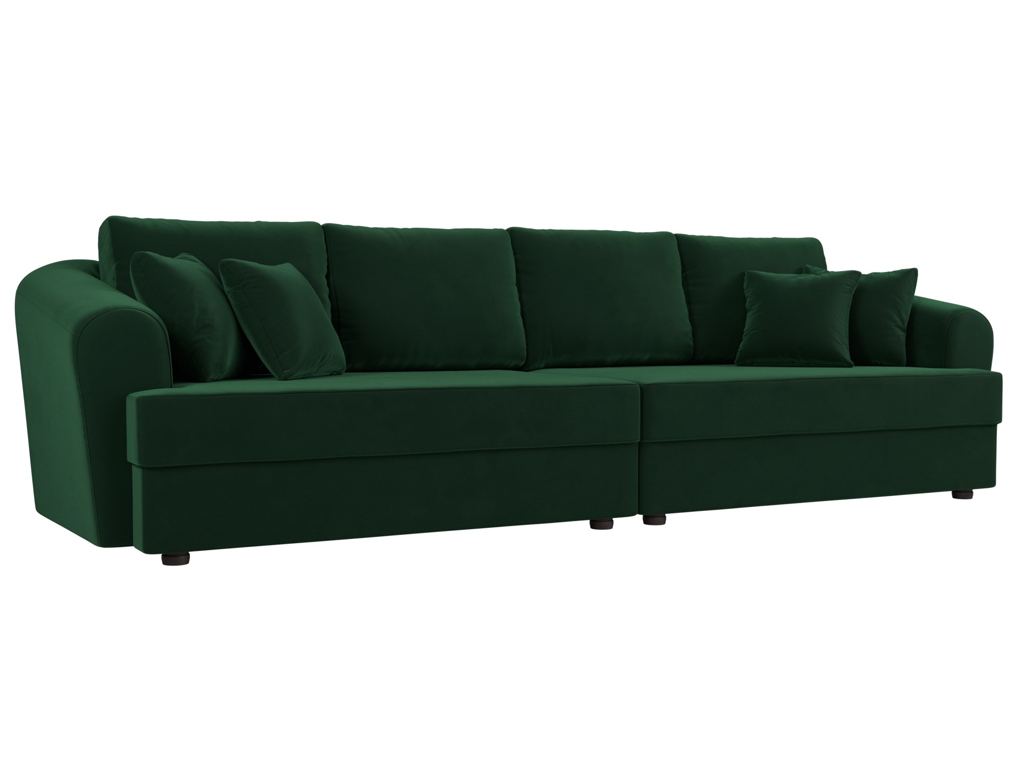 Прямой диван Милтон велюр зеленый