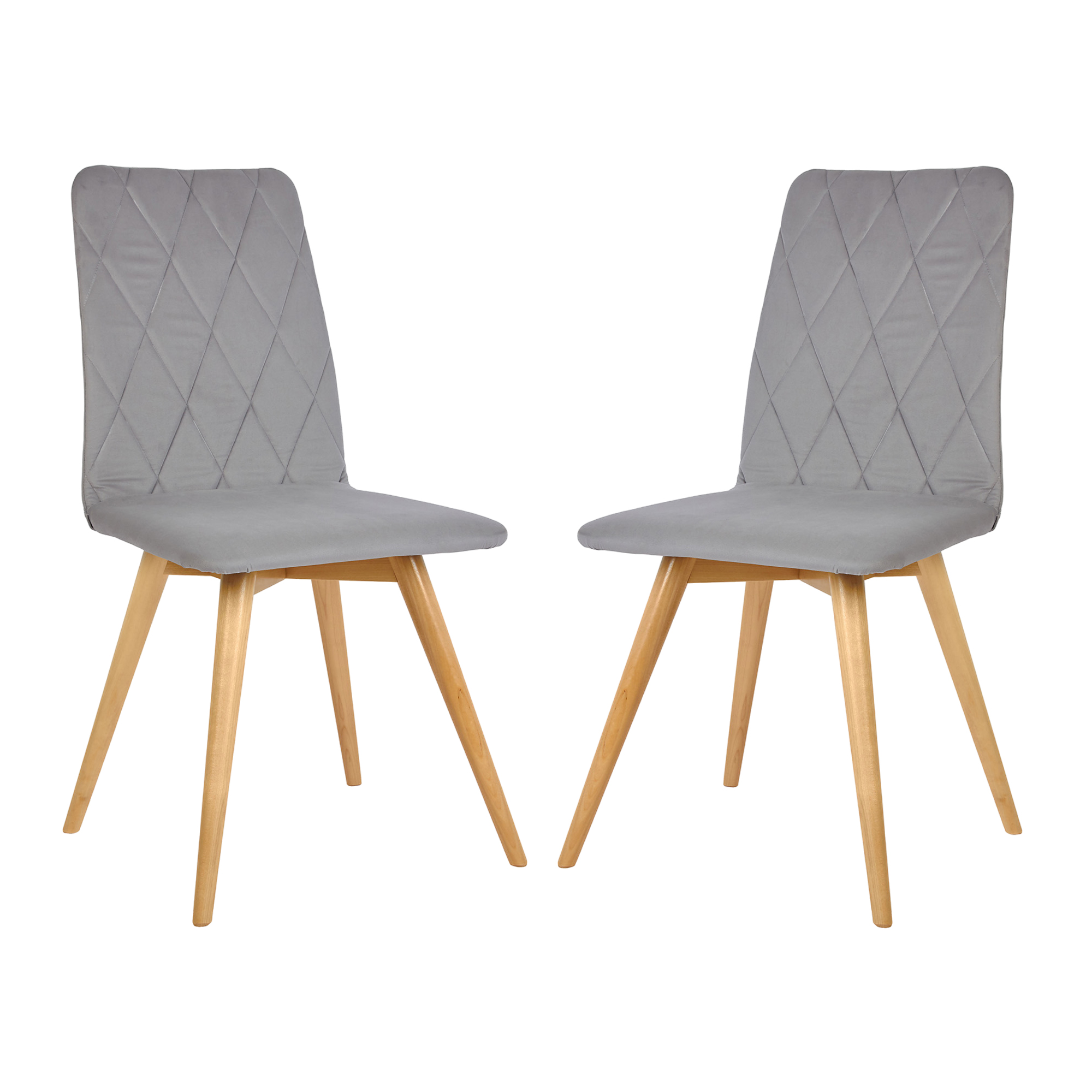 Комплект из 2-х обеденных стульев Polini Home Rio SD Светло-серый/натуральный