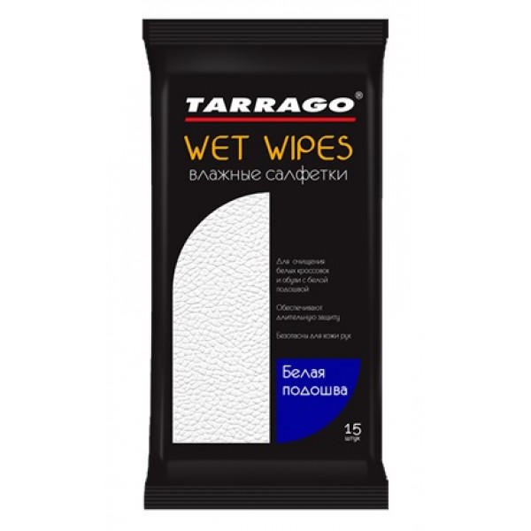 Влажные салфетки для обуви TARRAGO Wet Wipes для белой подошвы и белых кроссовок