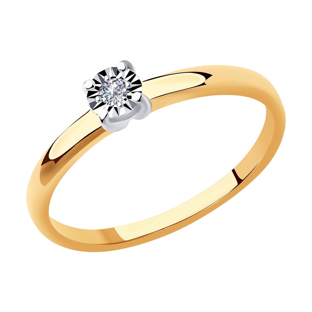 Кольцо помолвочное из золота с бриллиантом р. 18 SOKOLOV Diamonds 1011905