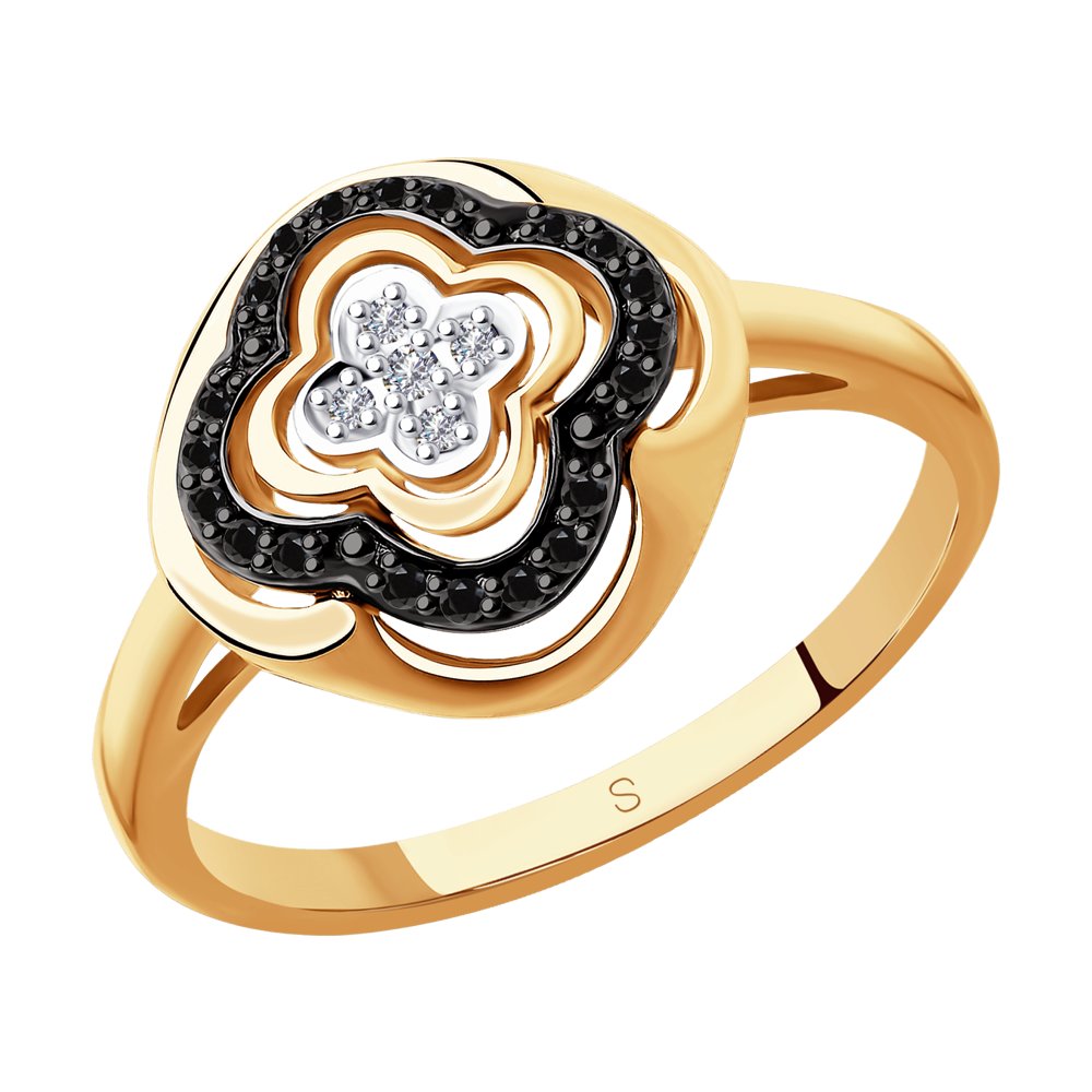 Кольцо из красного золота р. 18,5 SOKOLOV Diamonds 7010047, бриллиант