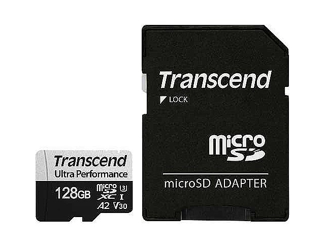 Карта памяти Transcend MicroSDXC 340S Class 10 UHS-I U3 V30 A2 TS128GUSD340S