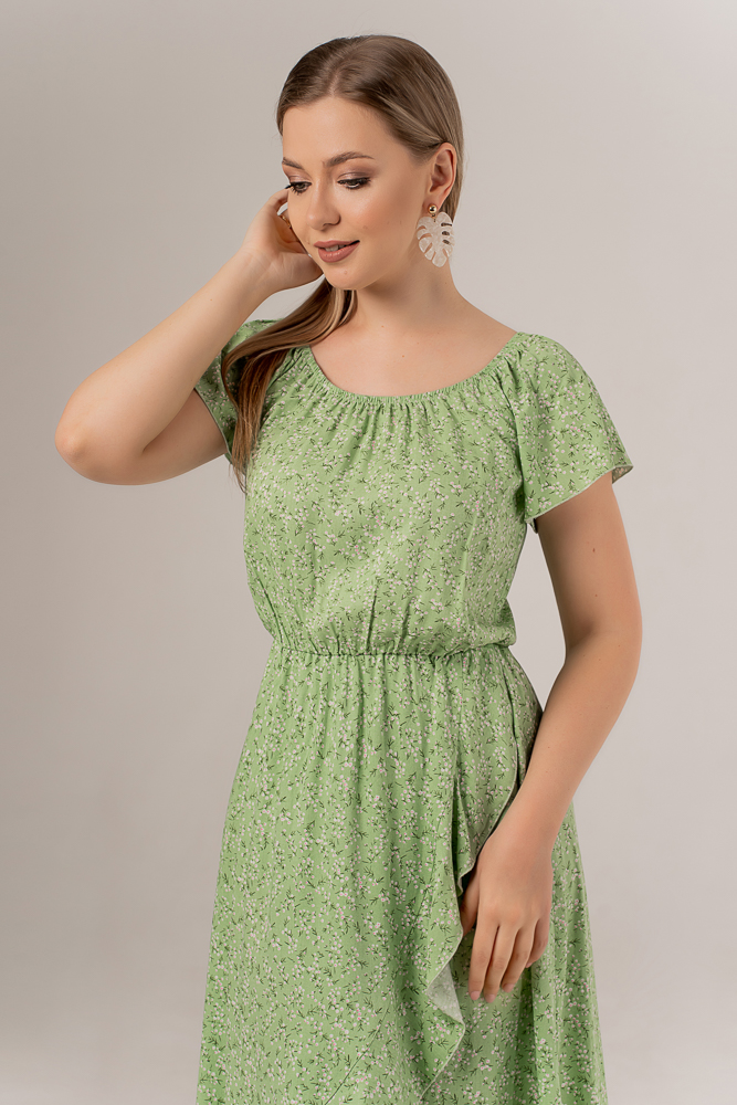 Платье женское Петербургский Швейный Дом 1468-1 зеленое 52 RU