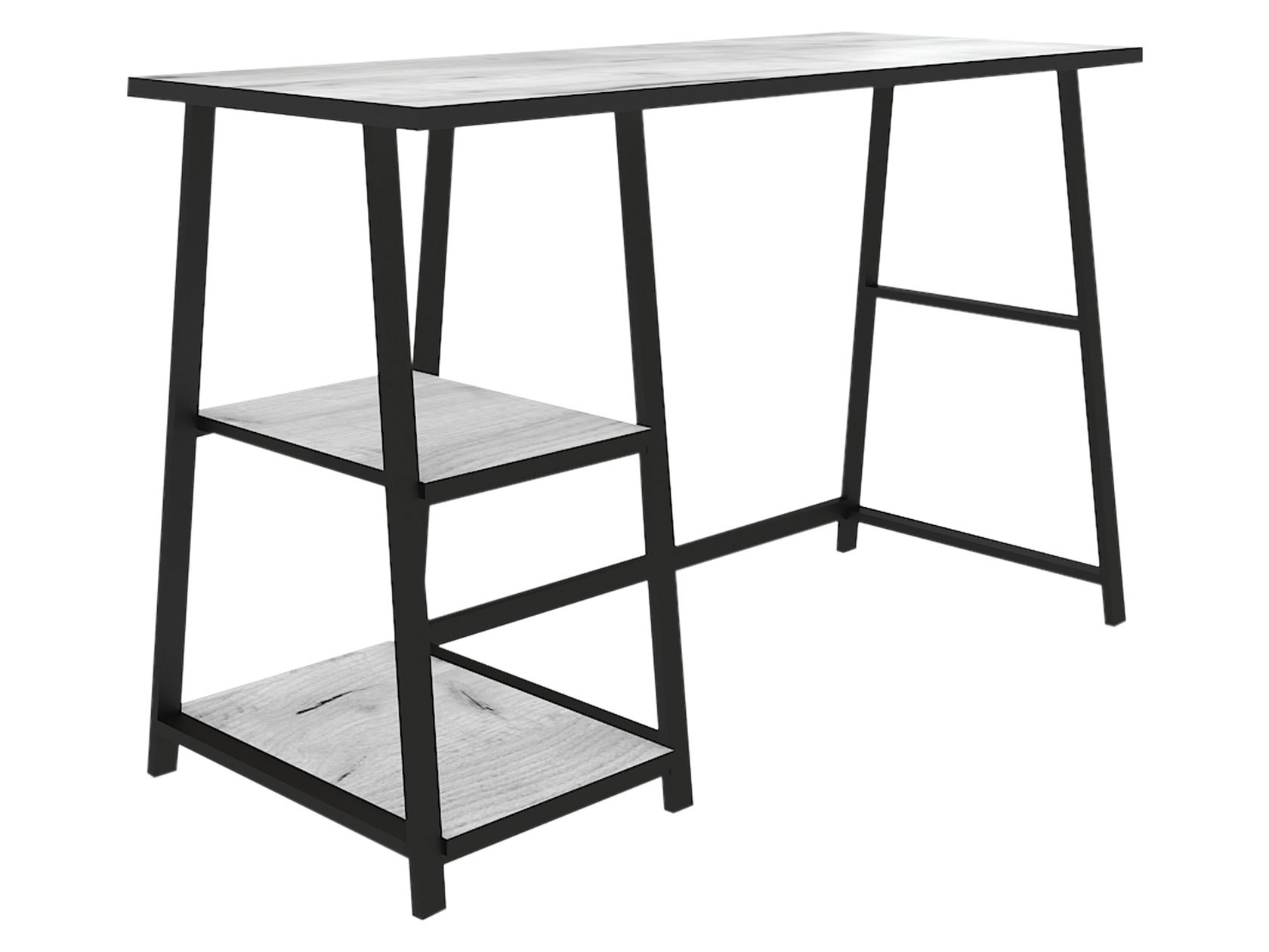 Письменный стол Desk Question Work Дуб белый / Черный, металл