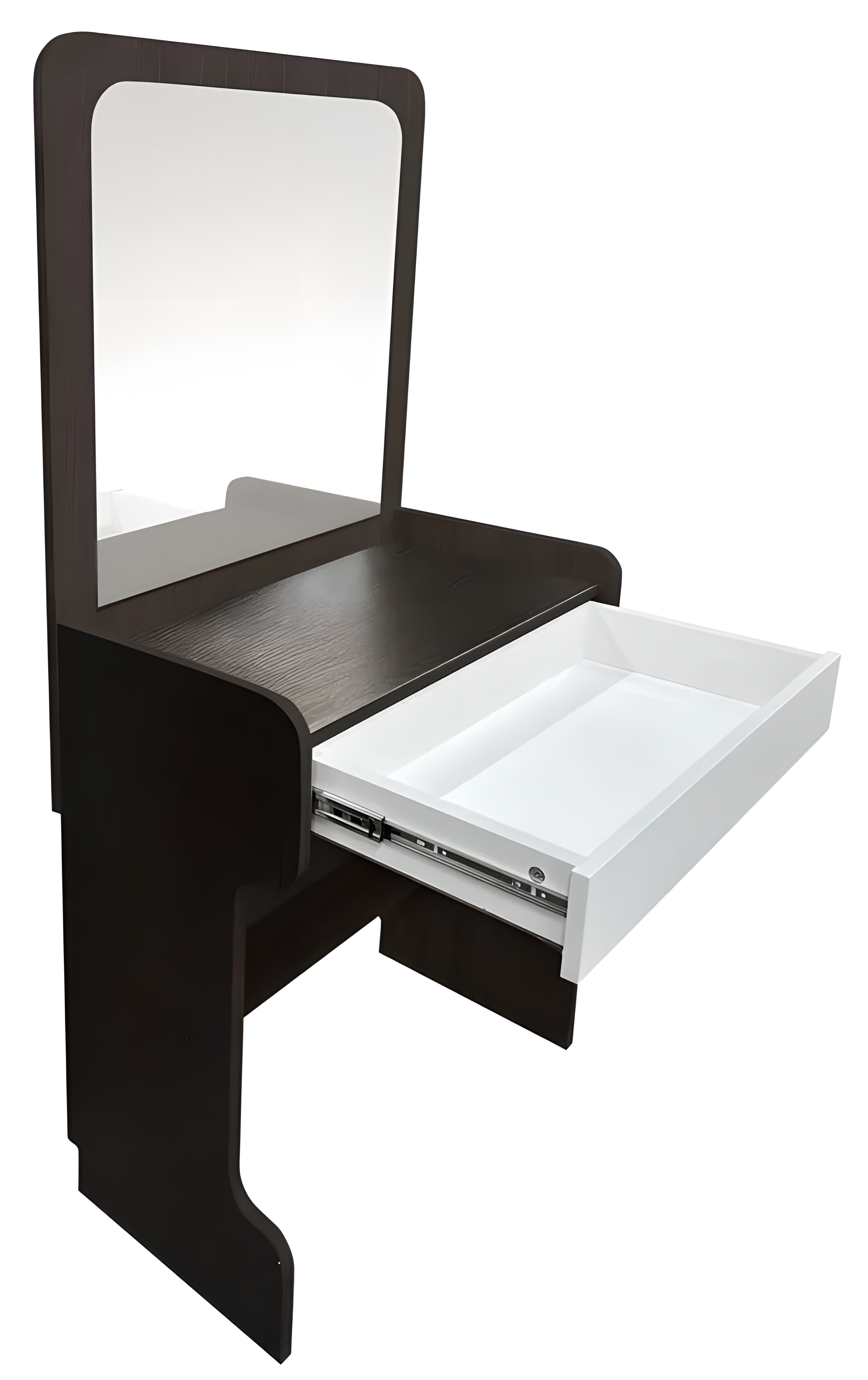 Туалетный столик с зеркалом и ящиком Нева № 6, 60 см, венге с белым