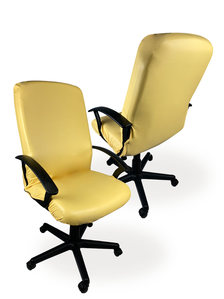 Чехол на мебель для компьютерного кресла ГЕЛЕОС 502Л, размер L, кожа, светло-желтый