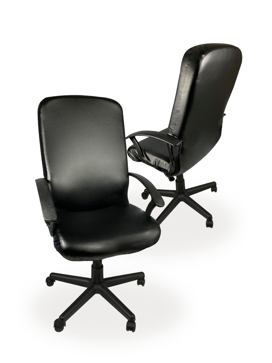 Чехол на мебель для компьютерного кресла ГЕЛЕОС 536Л, размер L, кожа, черный